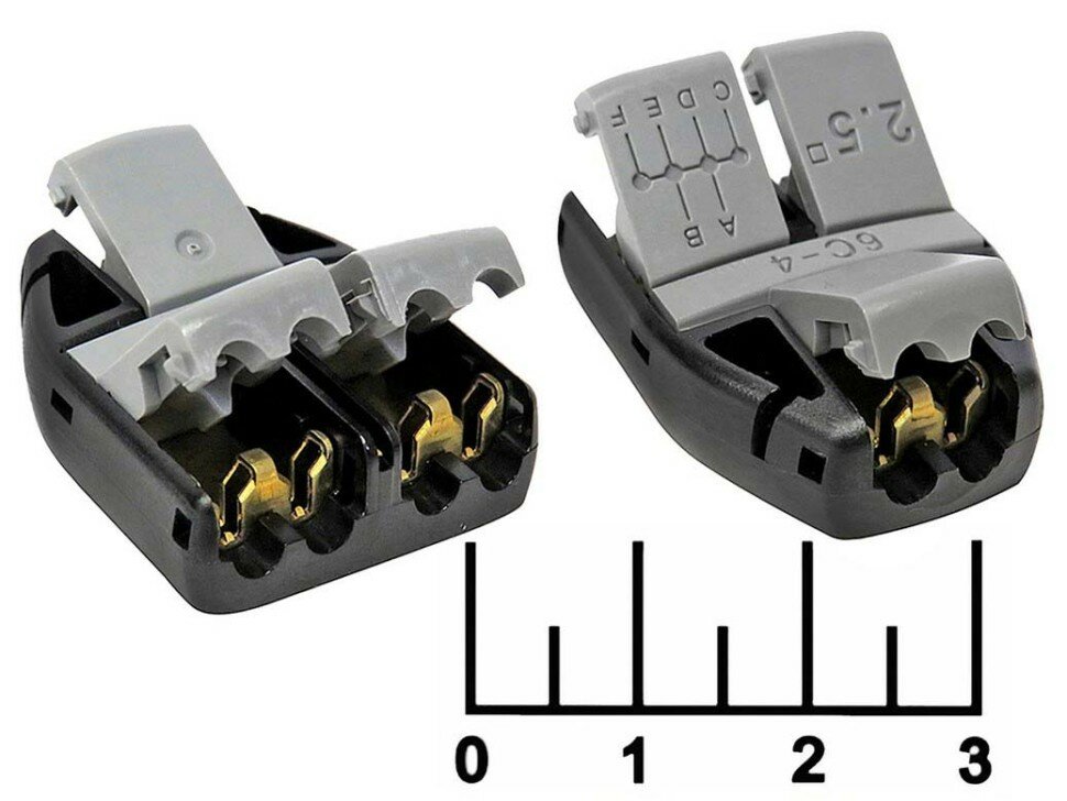 Соединитель кабеля 6pin (4+2pin) JOWX 6C-4 2.5мм (скотч-лок)