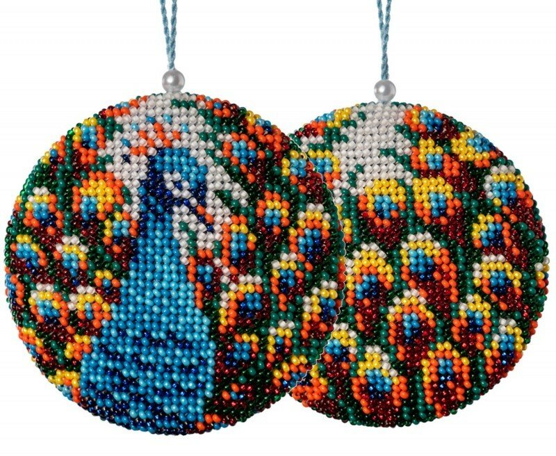 Набор для вышивания Радуга бисера #В-709 Талисман. Павлин, Вышивка бисером, 8 см