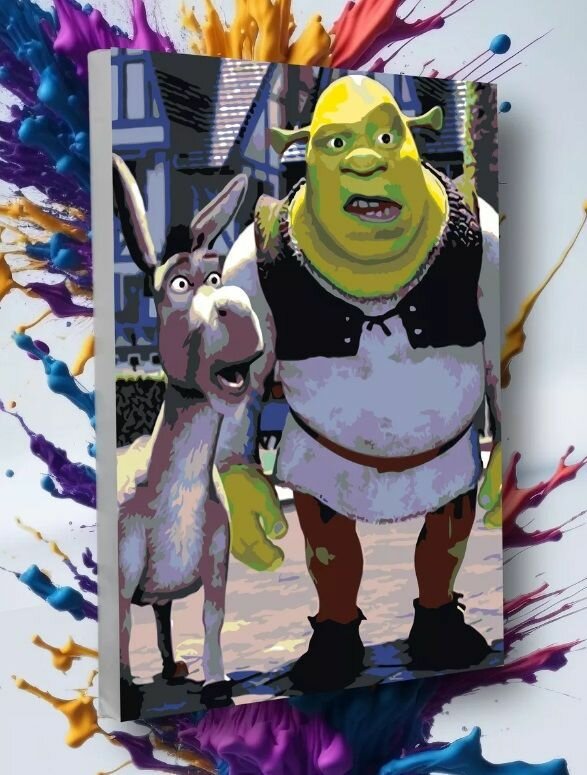 Картина по номерам Шрек и Осел, Великан 40х50