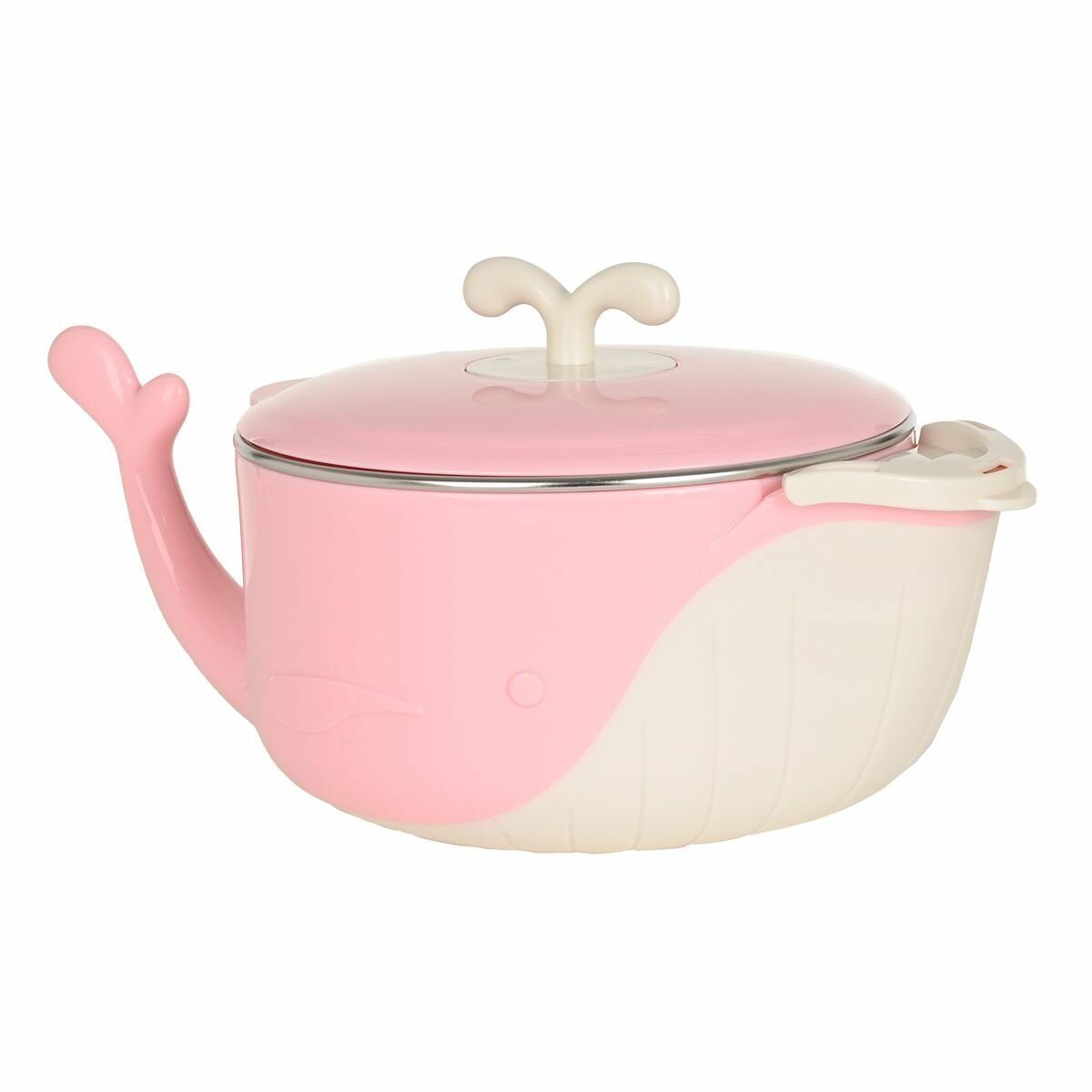 Термотарелка детская с крышкой Pituso 410 мл розовая