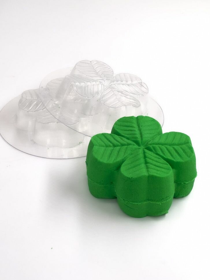 Форма для заливки мыла пластиковая - Клевер комплект (2шт) из пластика для бомбочек