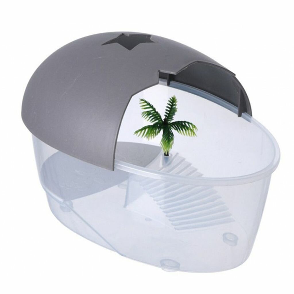 Клетка, небольшой пластиковый террариум для дома рептилий с полузакрытой крышкой, прозрачным корпусом, хорошая вентиляция
