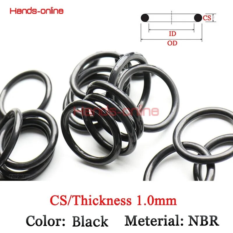 Резиновые уплотнительные кольца Hands-online Thickness/CS 1mm 11x9x1 mm