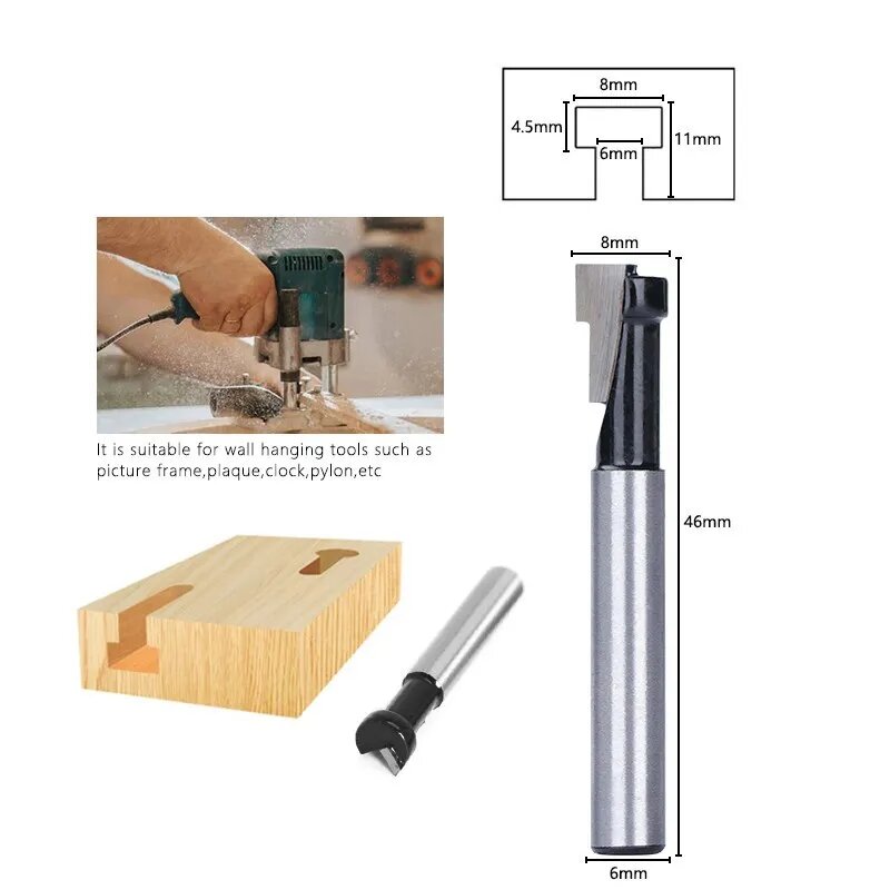 Фреза XCAN 6 мм Т-образный паз твердосплавная 8mm