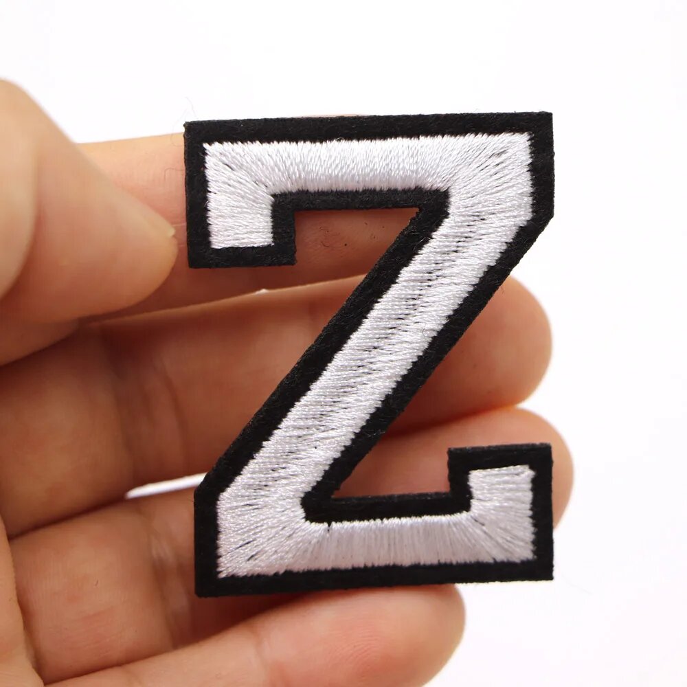 Вышитые нашивки с буквами алфавита Черный, Z