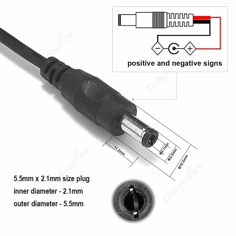 DelightFire DC extension cable 1pcs, 1m, 20AWG white — фото 1
