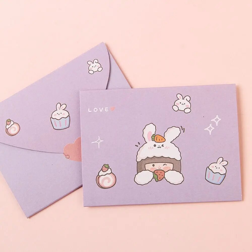 Открытка с кроликом Love Rabbit, лавандовая