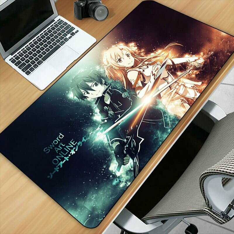 Коврик для мыши Anime Sword Art Online, клавиатура с фиксацией краев, настольный коврик для ПК