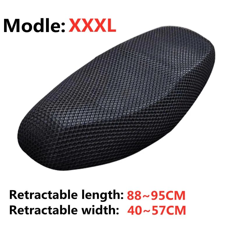 Дышащие летние крутые 3D сетчатые чехлы на сиденья мотоцикла, мопеда, скутера, противоскользящие чехлы, защитные накладки, детали XXXL