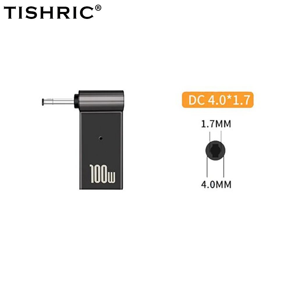 TISHRIC Конвертер USB-C в DC 100 Вт 4.0x1.7mm