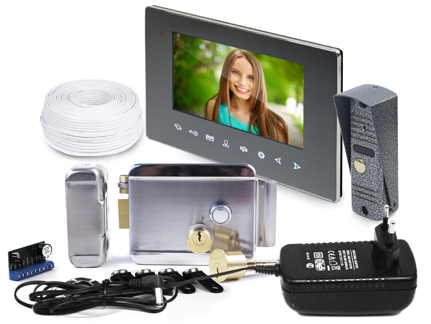 Набор: IP AHD Wi-Fi цветной видеодомофон EP-LG6814 и Anxing Lock-Зенит- электромеханический замок с домофоном