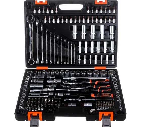 Набор автомобильного инструмента Gigant 216 предметов, Сталь Cr-V, GAS 216