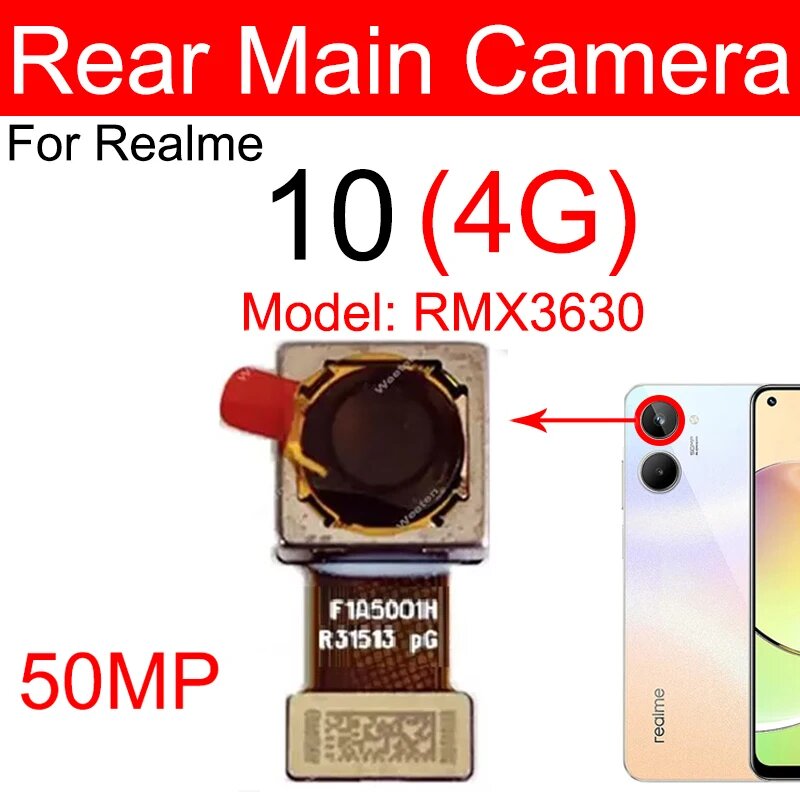 Передняя задняя камера для Realme 10 5G RMX3615/10 4G RMX3630, задняя основная Rear Main-10 4G
