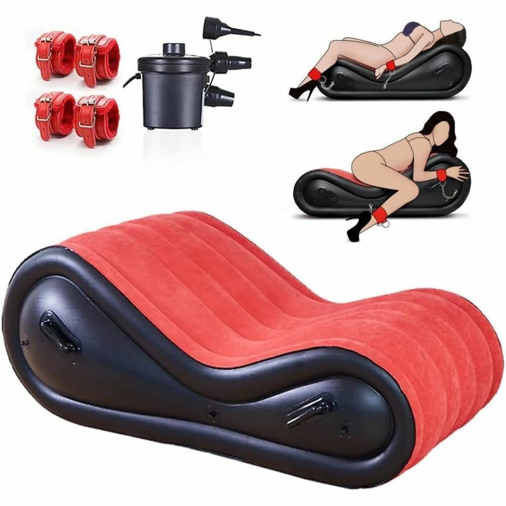 Надувной секс-диван (с комплектом наручников), используемый для БДСМ и бондажных игр, мебель для сексуальных игр для пар