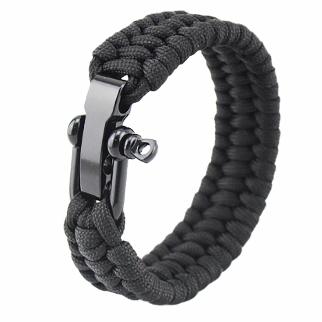 Браслет выживания из паракорда, плетенный уличный браслет парашютной веревки с регулируемым крючком для кемпинга, катания на лодках, походов