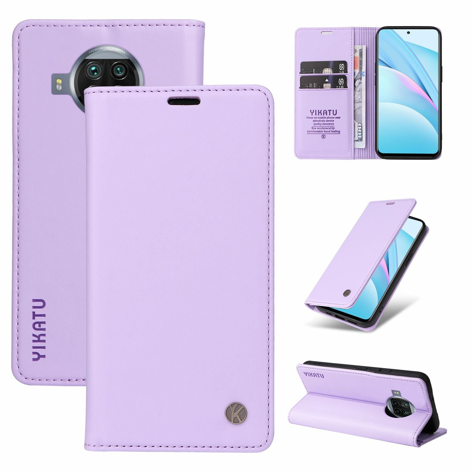 Кожаный флип-чехол для Xiaomi 10T Lite 5G, Redmi note 9 pro/ Сяоми 10Т Лайт 5Г с магнитом, отделением для карт и отделением для бумажника