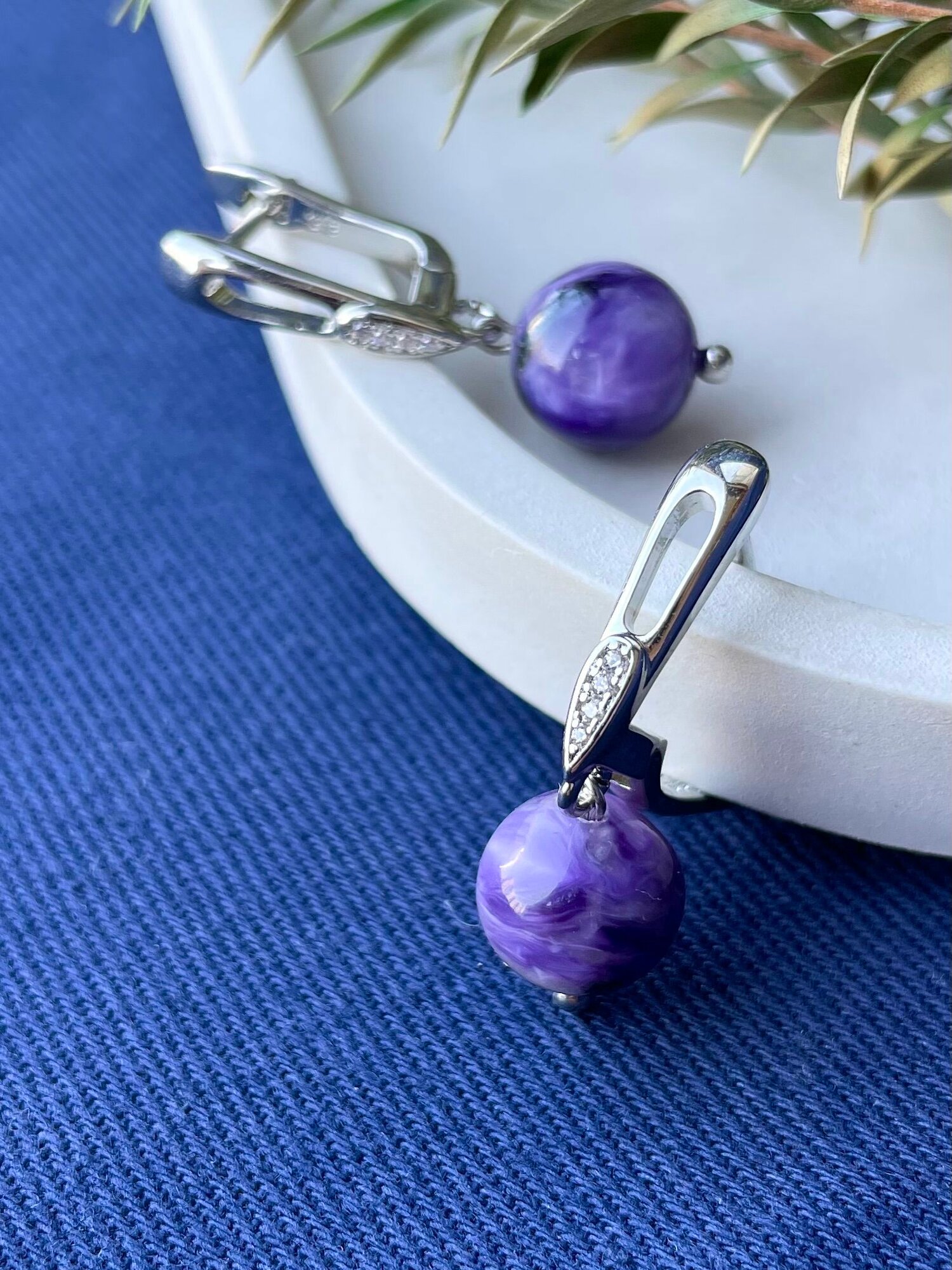 Серьги, фианит