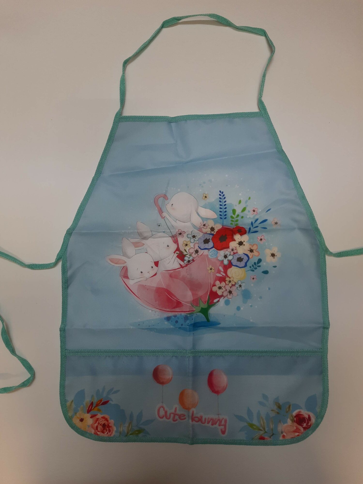 Накидка для творчества с карманом, печать на ткани ФДТ-3, зайчата