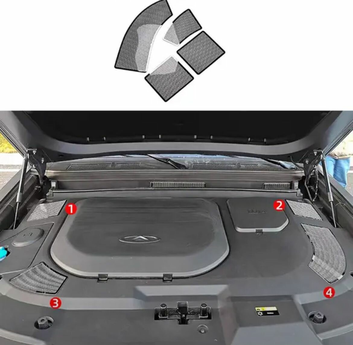 Накладки в ниши двигателя Jetour Traveller T2/ Джетур Тревеллер Т2 2023-2025 г. в