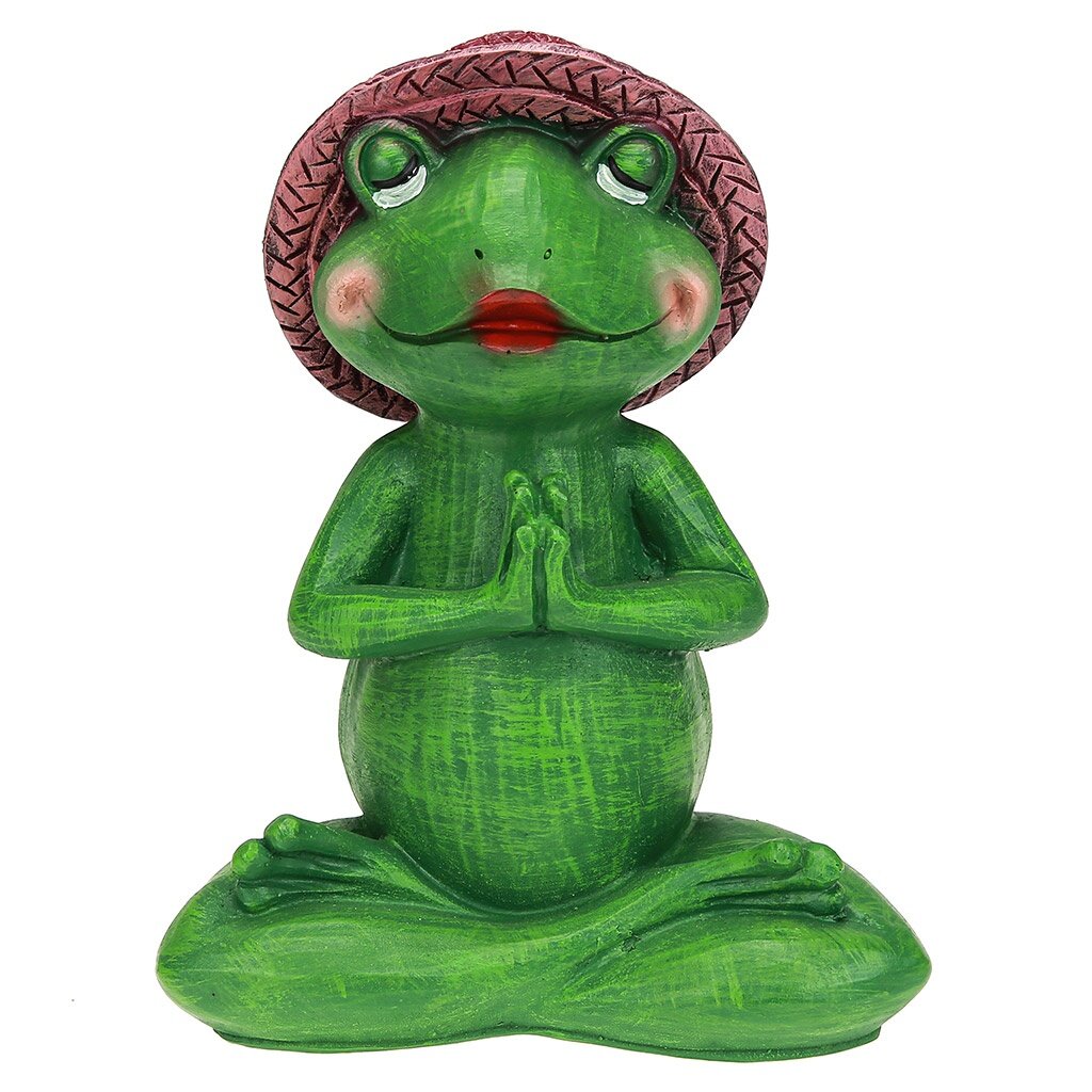 Скульптура-фигура садовая Домашняя Мода из полистоуна "Лягушка в позе лотос", 27х32 см (12252)