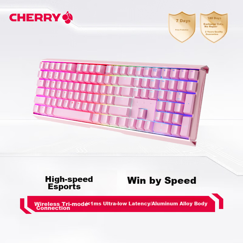 Клавиатура CHERRY MX3.0S Wireless Keyboard, розовый