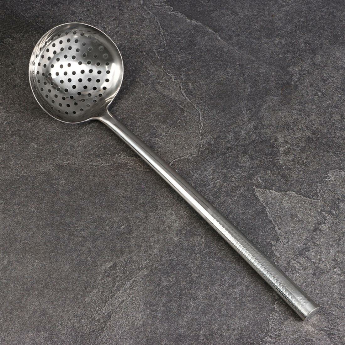 Шумовка для казана узбекская 54см, диаметр 18,5см, металлическая ручка