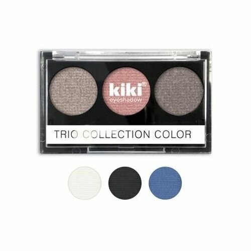 Тени для век Kiki Shadow Trio Collection Color, 106 белый, черный, синий