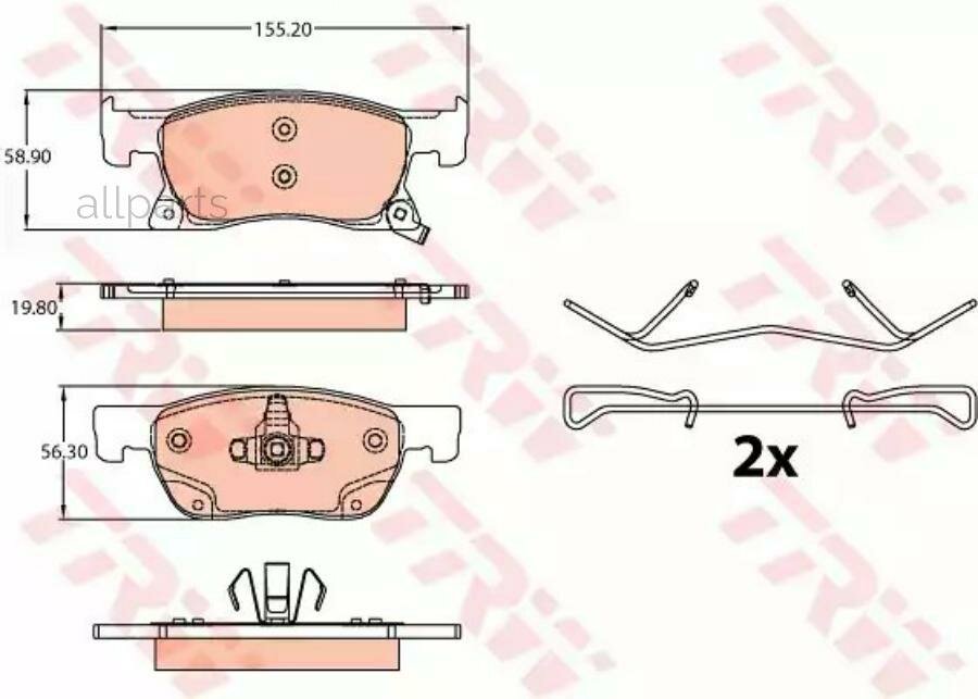 TRW GDB2138 GDB2138 колодки дисковые пер! \ Opel Astra K 15>