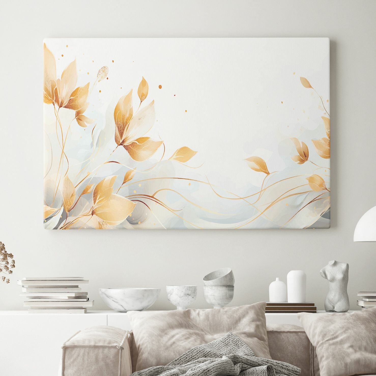 Интерьерная картина "Цветочный вихрь" на холсте, большая, размер 60 на 90/ 60х90 см