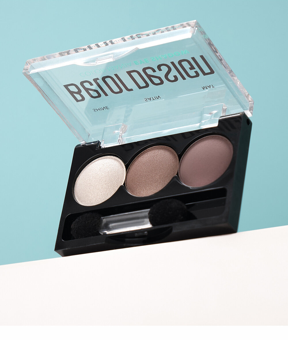 Тени для век Belor Design COLOR MANIA палетка тон 34 Кремовый серый