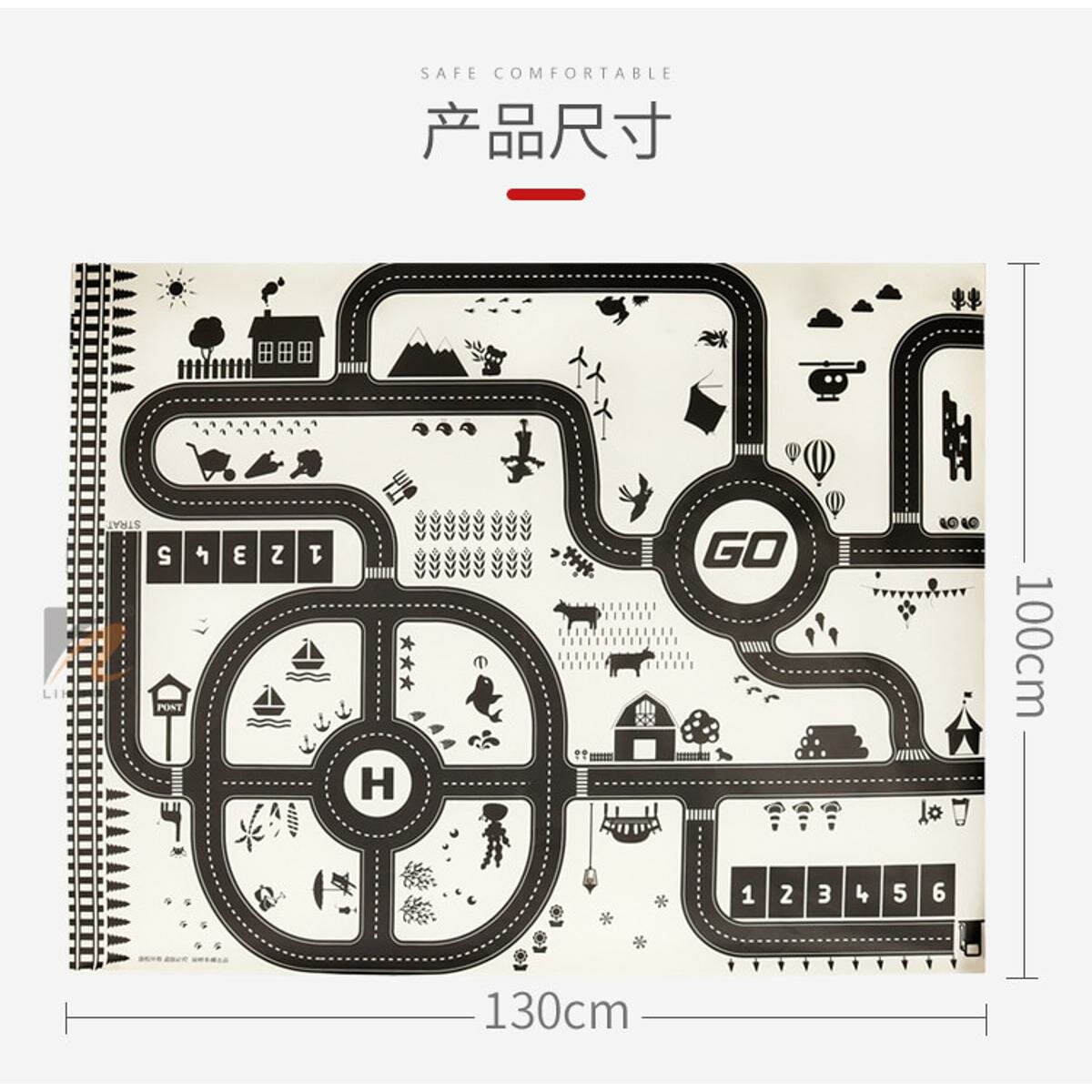 Городской дорожный игровой коврик 130*100 водонепроницаемый город дорожная карта/дорожные знаки/модель легкосплавного ав