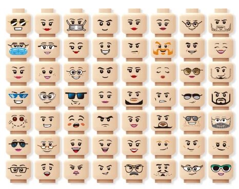 Бежевый LEGO Head - Зомби-солдат JT007-A