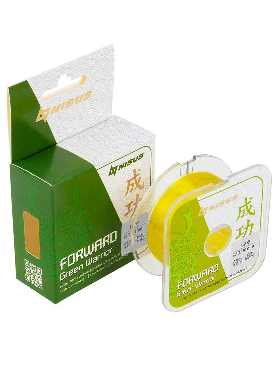 Леска для рыбалки Nisus FORWARD Green Warrior Nylon 0,181mm/150m (N-FGW-0181-150)