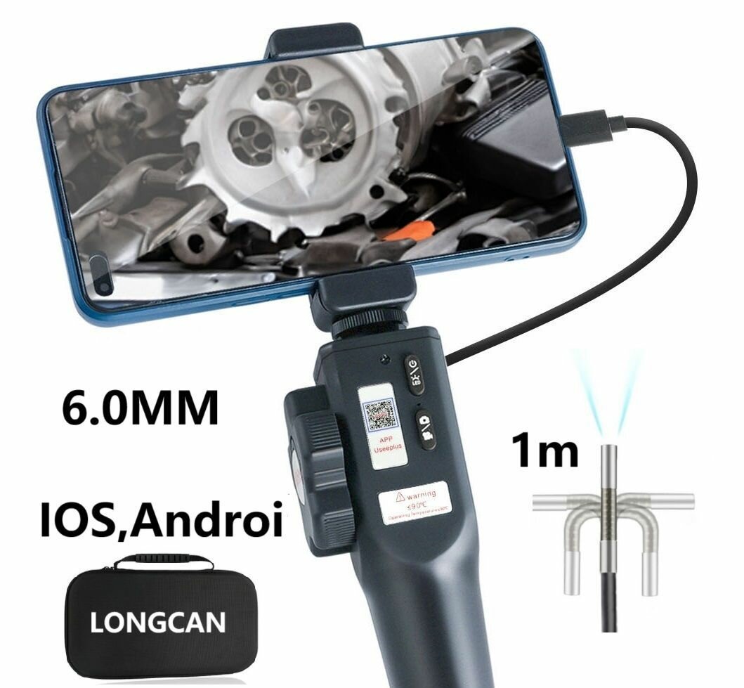 Эндоскоп LONGCAN, поворотный, диаметр камеры 6 мм, длина кабеля 1 м