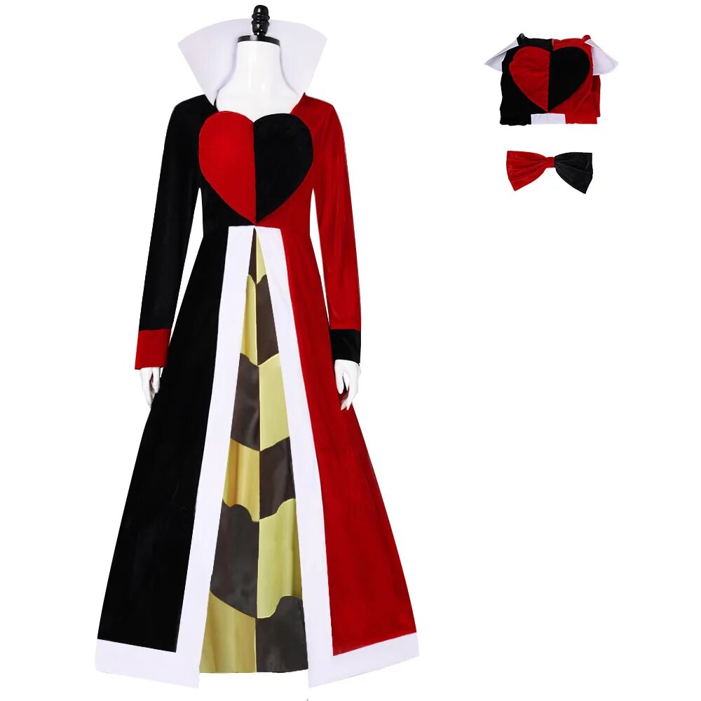 Косплей костюм Черная Королева красный черный платье L