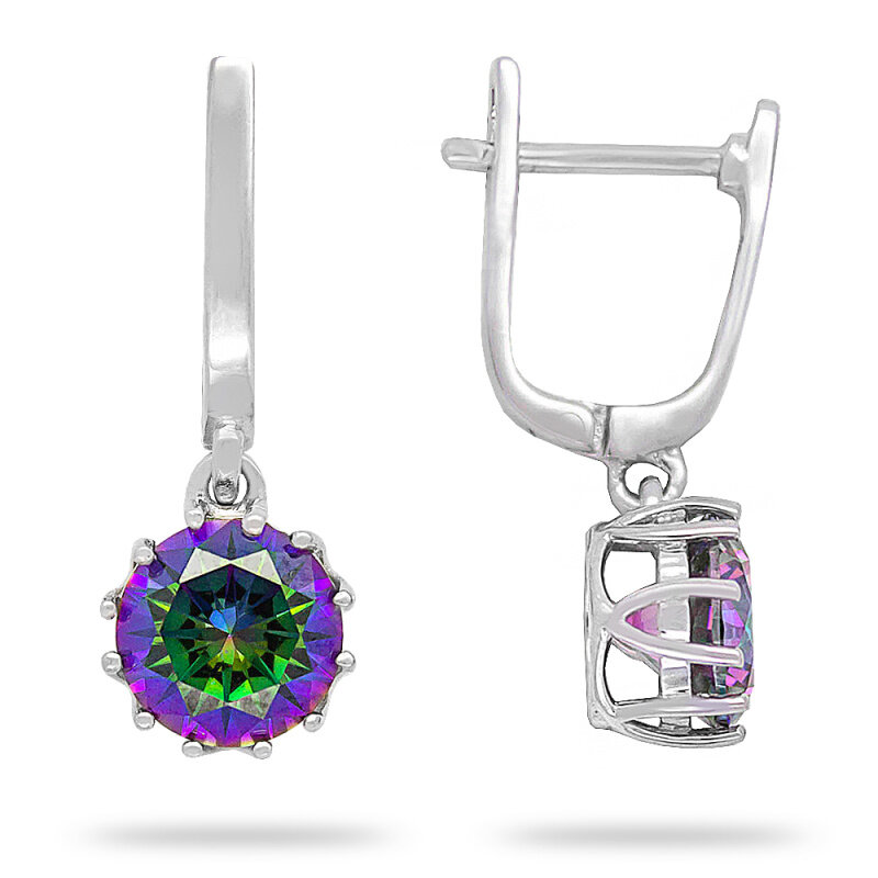 Серьги GOLDEN EAGLE, серебро, 925 проба, кварц