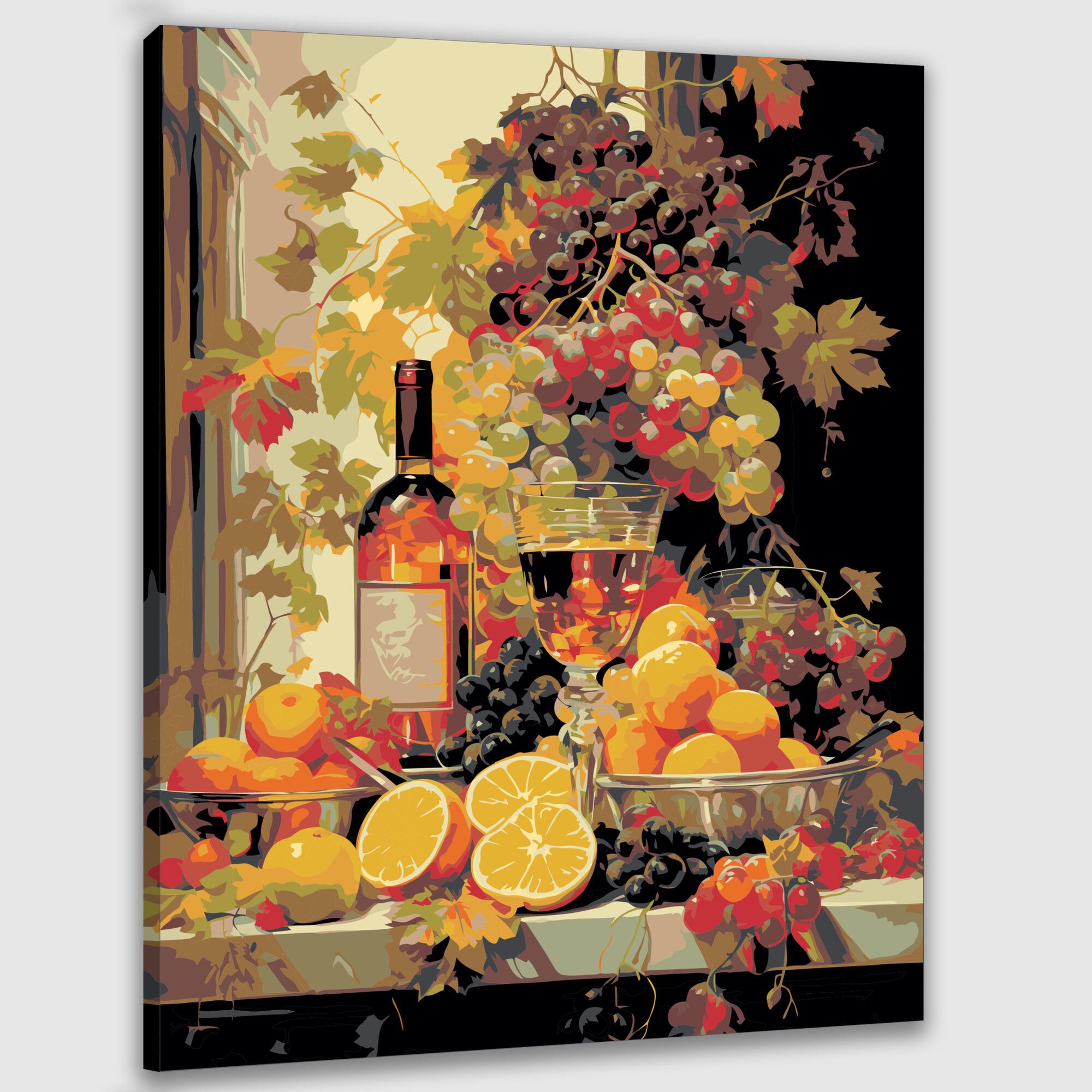 Картина по номерам 40x50 см, картина, масло, кулинарная гармония, фрукты, овощи, натюрморт, текстура, оттенок, вкусы