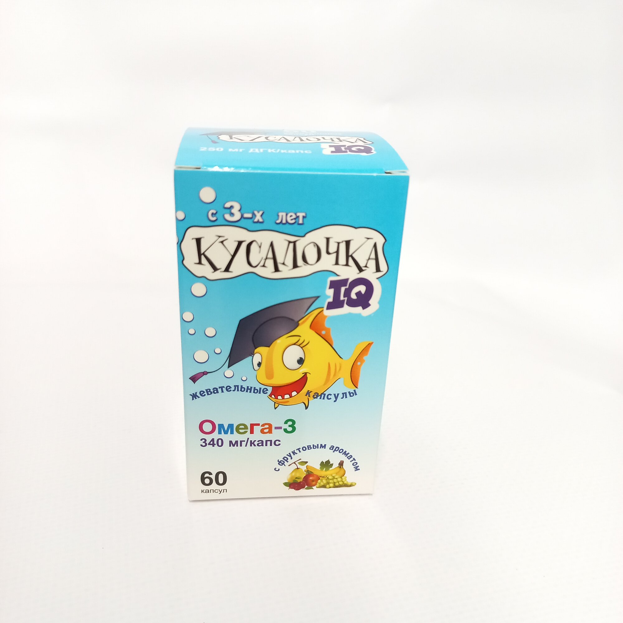 Кусалочка IQ Омега-3, капсулы жевательные 340 мг в капсуле, 60 шт, 1 уп.