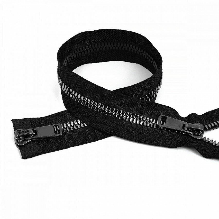 Молния MaxZipper трактор N8 2 замка TT, 80см, цв. черн/т. никель