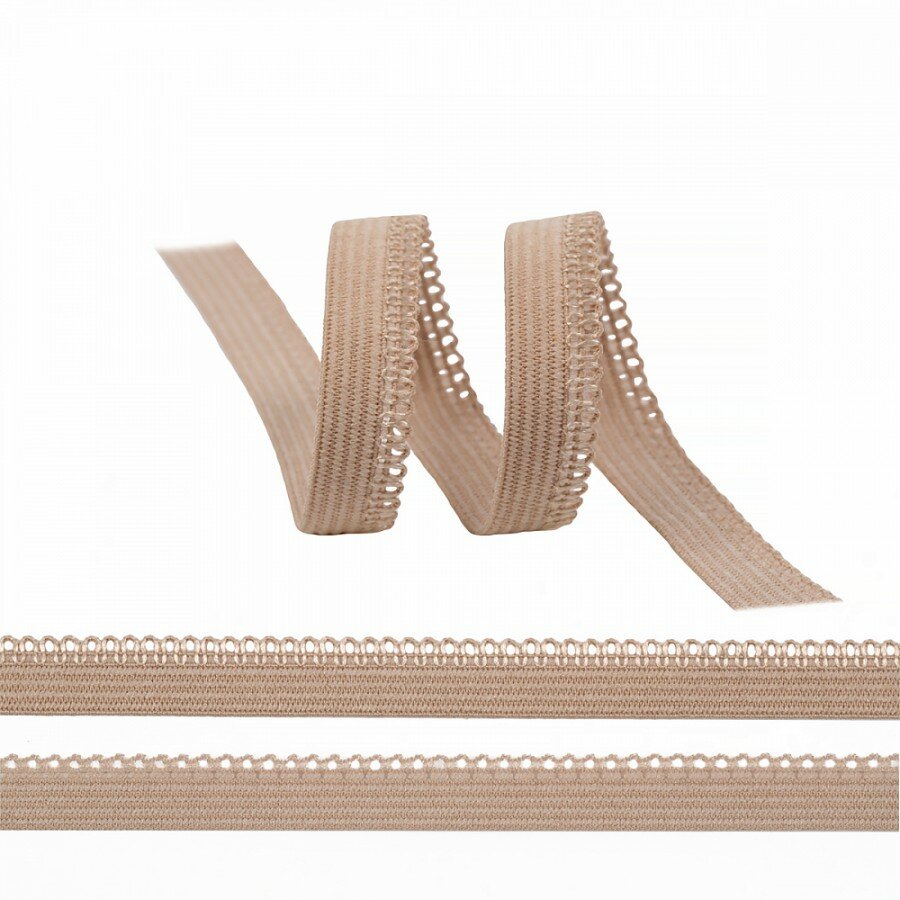 Резинка TBY бельевая Ажурная 10мм RB03 бежевый капучино S573 уп. 1000 м