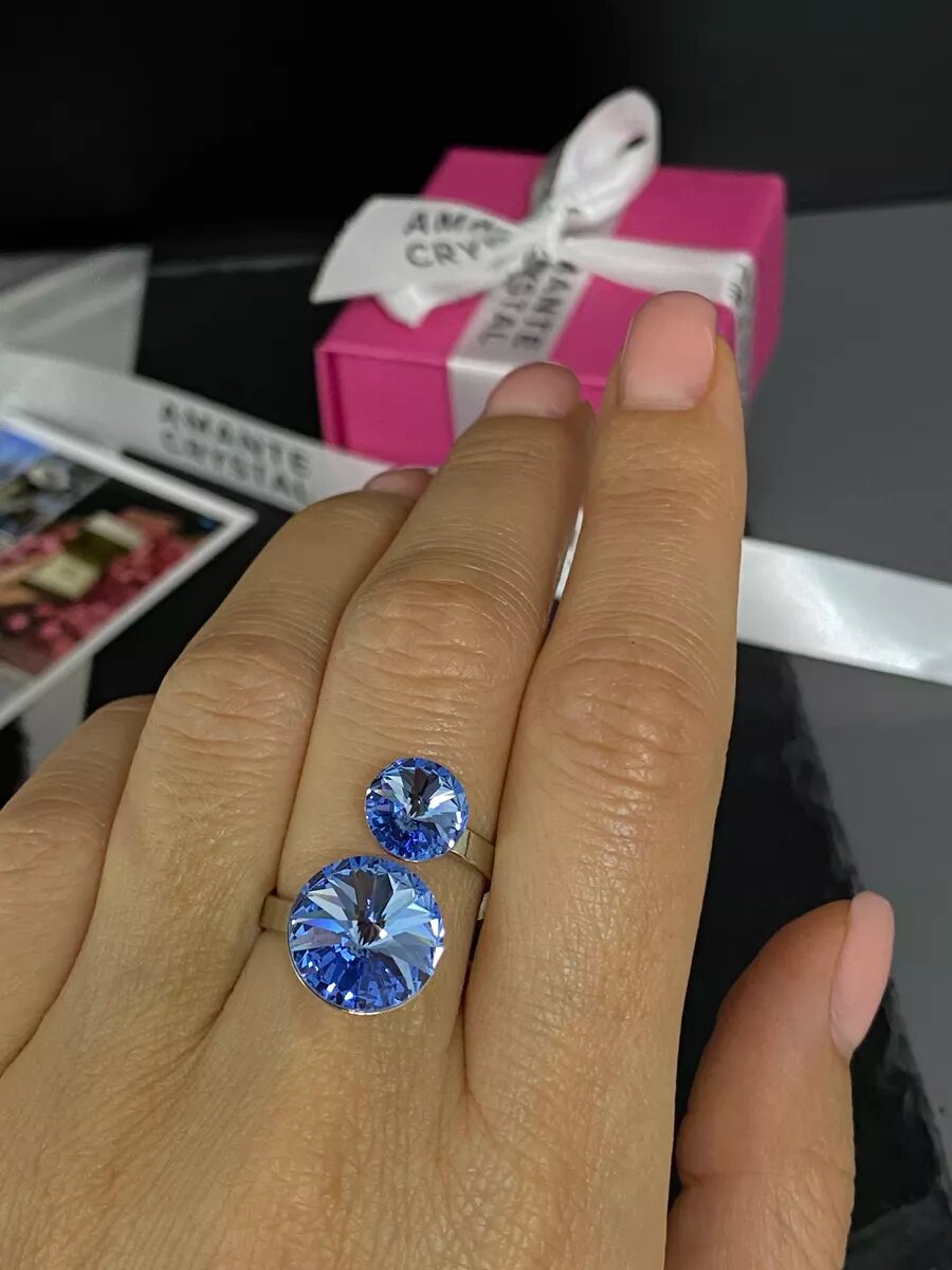 Кольцо, кристаллы Swarovski, кристалл