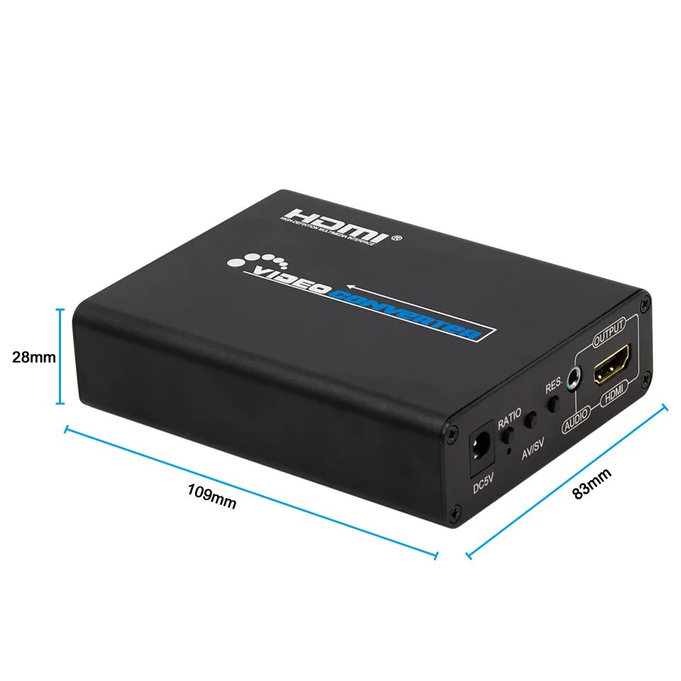 Wiistar RCA S-Video to HDMI Converter, UK Power Adapter — фото 1
