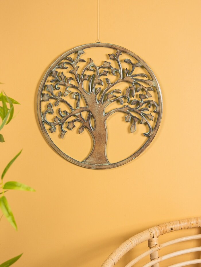 Панно «Древо жизни», 40×40×1 см, МДФ, бирюзово-коричневое