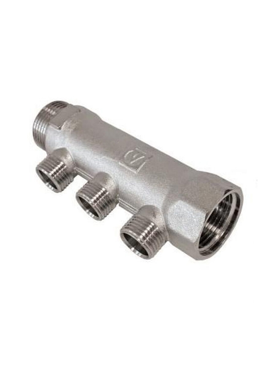Коллектор VALTEC 1" на 3 выхода 1/2"Н никель VTc.500. N.0603