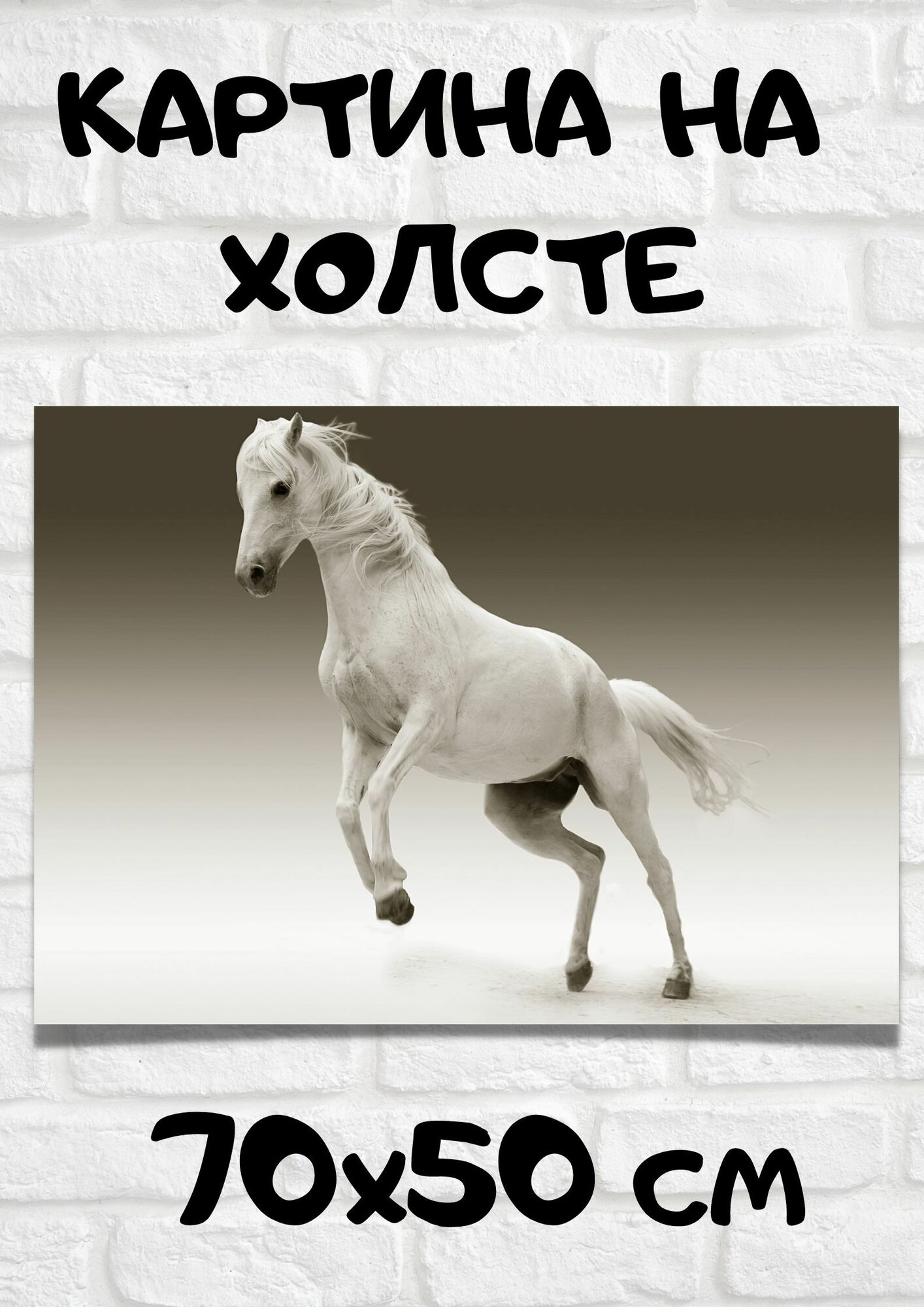 Готовая картина с красивой лошадью на природе / Конь картина