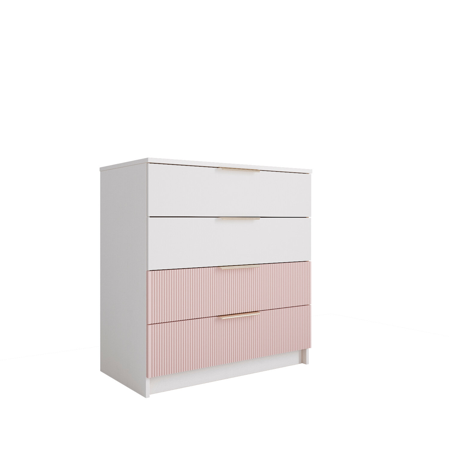 МС Лавис Комод КМД 800.1 Белый/Белый софт-Роза (ДСВ)