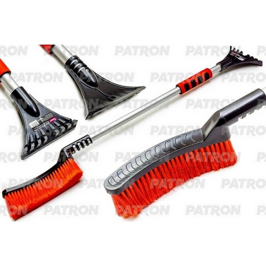 PATRON PAW880 Щетка для снега 880 мм усиленная, скребок 14.5 см, 4-х рядная щетина 210 мм