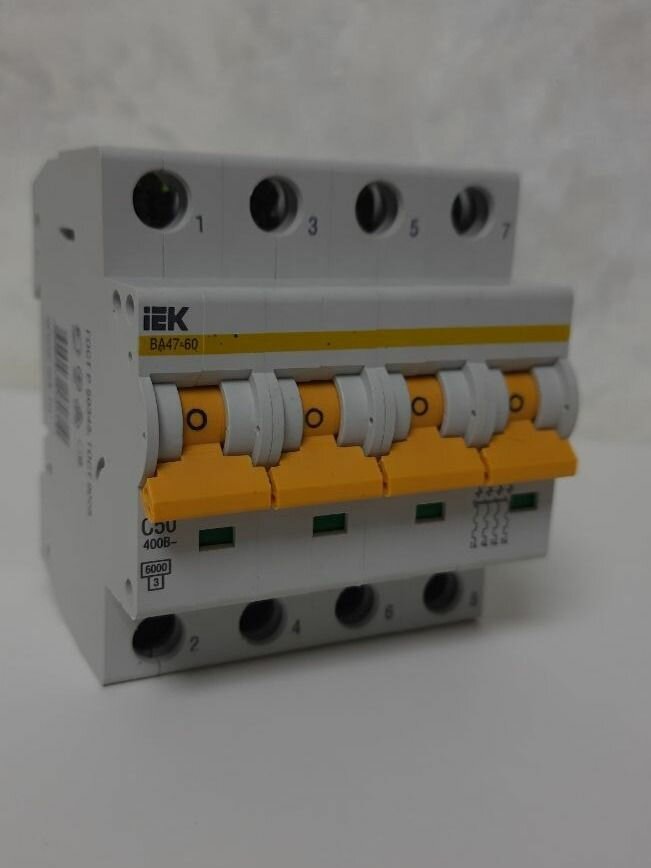 Выключатель автоматический 50А 4-х полюсной ВА47-60 MVA31-4-050-C