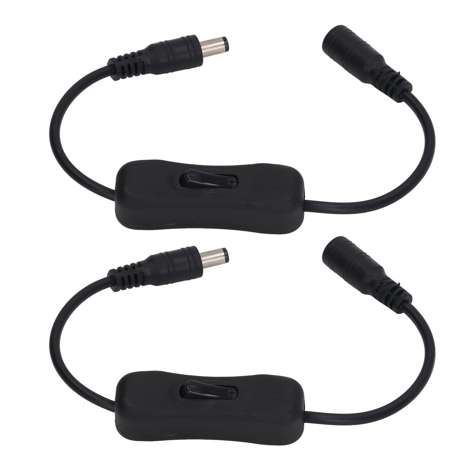 2pcs DC Power inline Cable 11.5 дюйма длина DC 12V Функция выключателя DC Женский кабель для светодиодной полосы