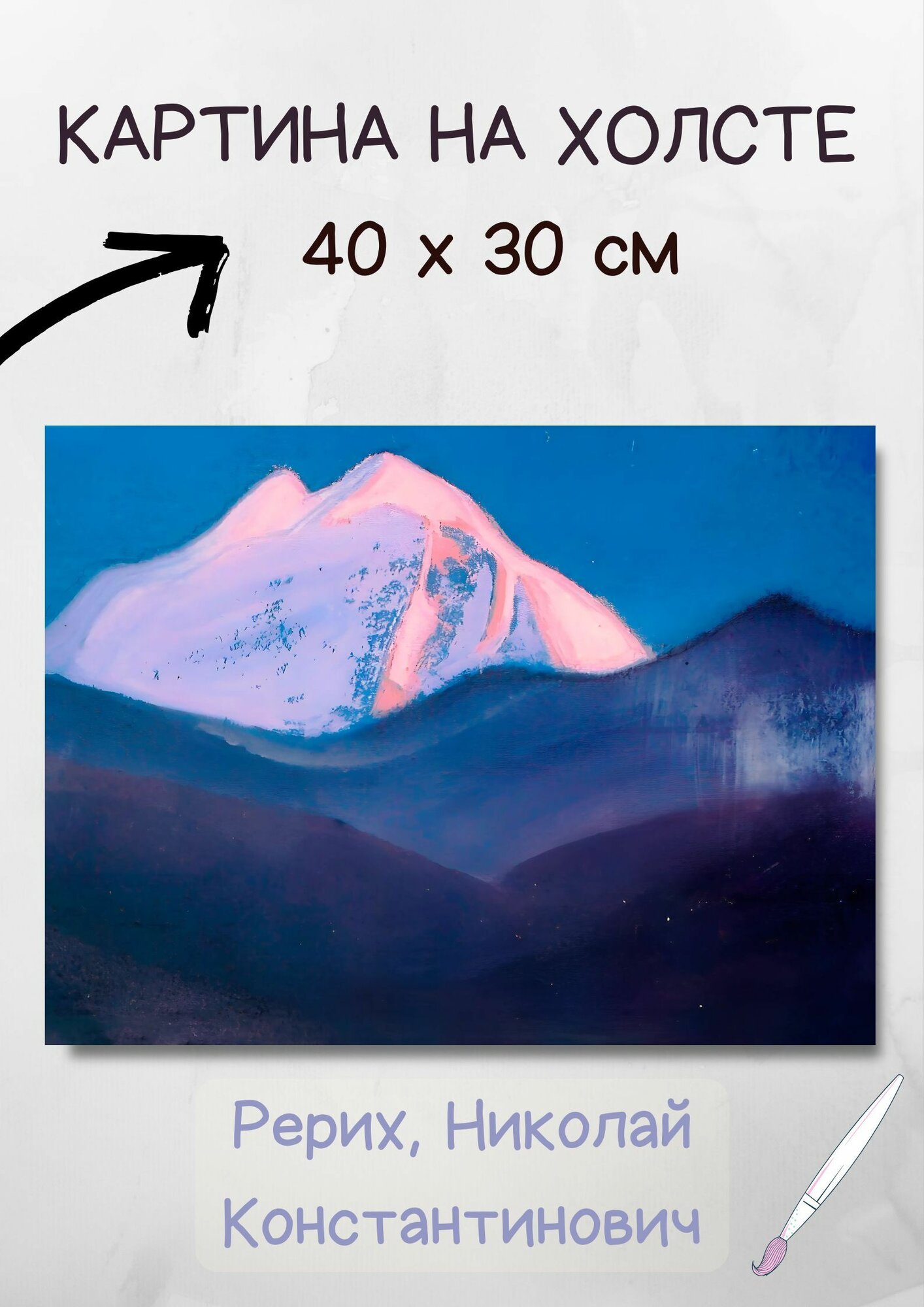 Рерих Николай Константинович "Гималаи (Этюд) (26)". Картина на холсте 30х40 см репродукция